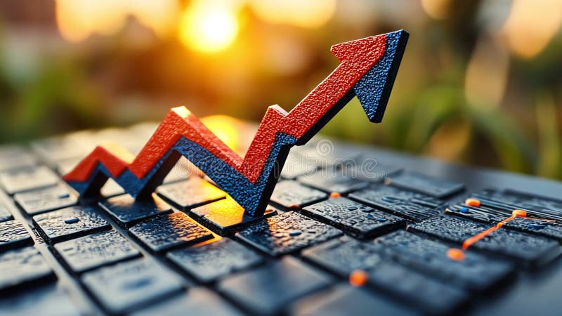 Vibrant Graph Emerging from Data Shows Upward Trend in Business Success ...