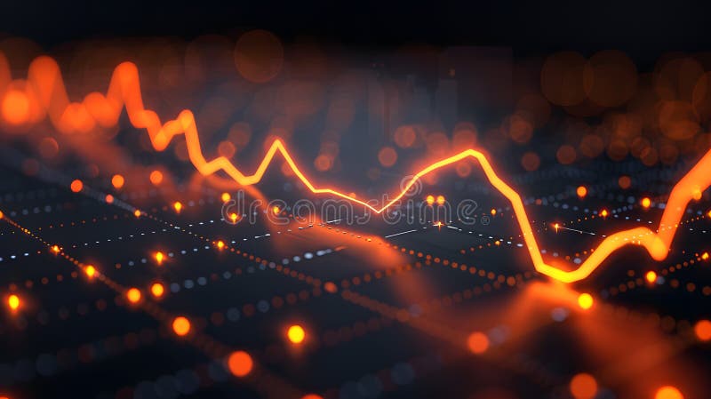 A Vibrant Graph in the Sky, Emitting a Fiery Glow on a Dark Backdrop ...