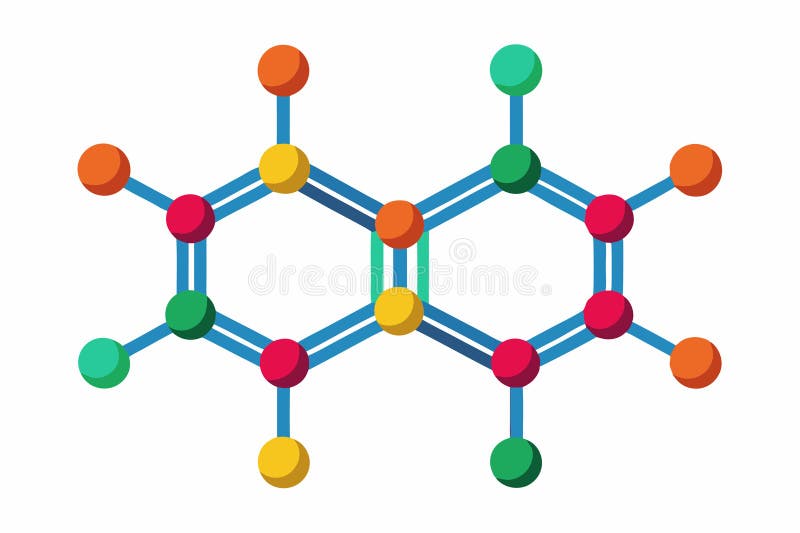 Colorful Illustration of a Chemical Compound Structure. Stock ...
