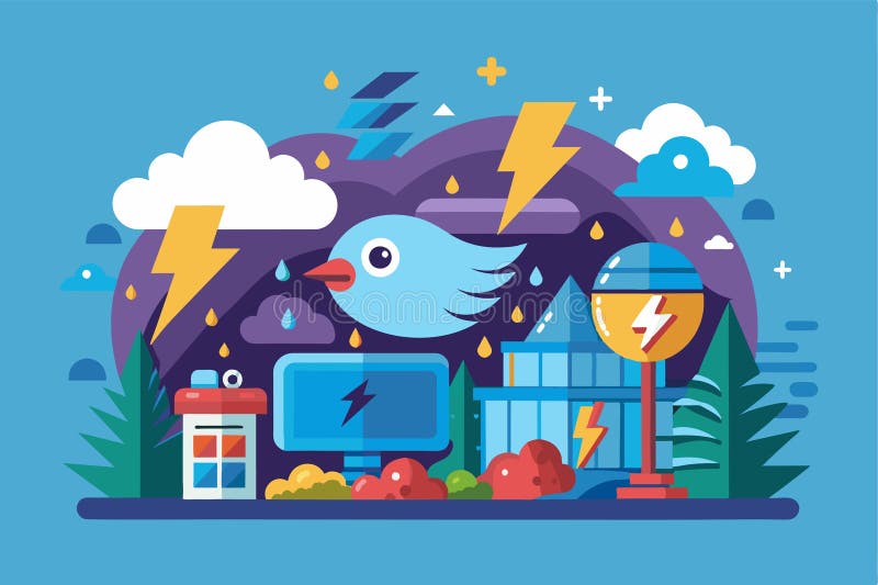 A Vibrant Graphic Featuring a Tweetstorm, Complete with Clouds ...