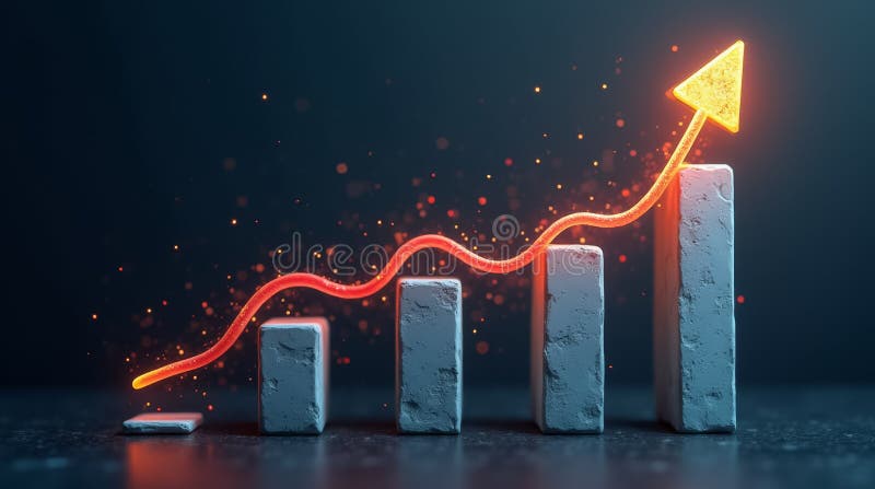 Vibrant Graphic Illustrating Upward Growth with a Clear Upward Trend ...