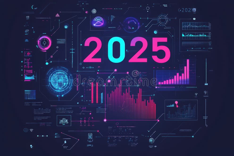 Futuristic Data Visualization Showcasing Trends and Projections for ...