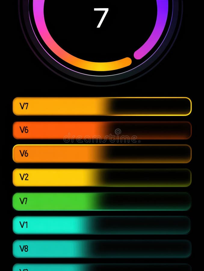 Vibrant Graphical Representation of Audio Levels with Colored Segments ...