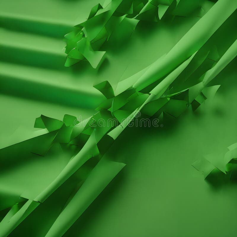 Green Abstract Textured Surface with Layered Paper Elements Stock ...