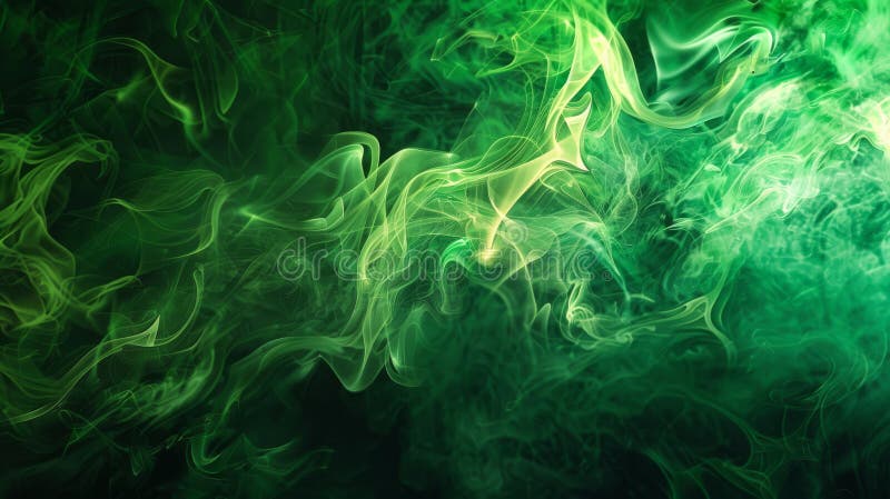 This is a Vibrant Green Abstract Smoke Background Suitable for Artistic ...