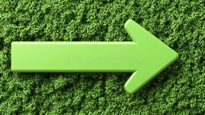 A Vibrant Green Arrow Crafted from Forest Elements Emerges from a Rich ...