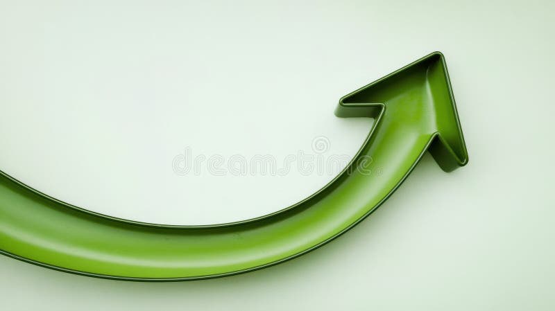 A Vibrant Green Arrow Symbolizing Growth and Progress on a Soft Green ...