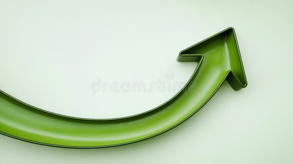 A Vibrant Green Arrow Symbolizing Growth and Progress on a Soft Green ...