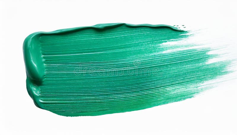Vibrant Green Brush Stroke on White Background Stock Photo - Image of ...