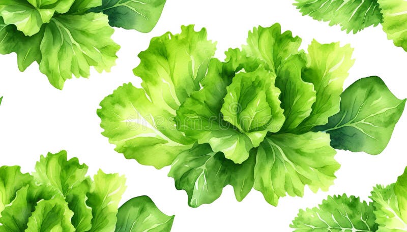 Vibrant Green Cabbage Watercolor Patterns for Fresh Botanical Designs ...
