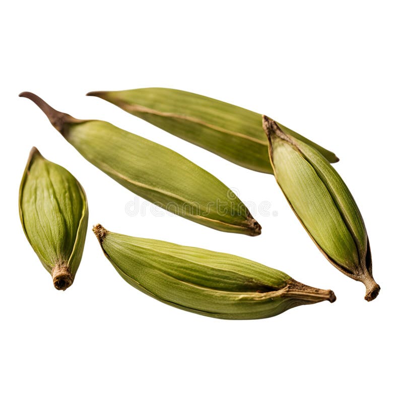 Vibrant Green Cardamom Pods, Whole and Intact, Lying Flat Stock Image ...