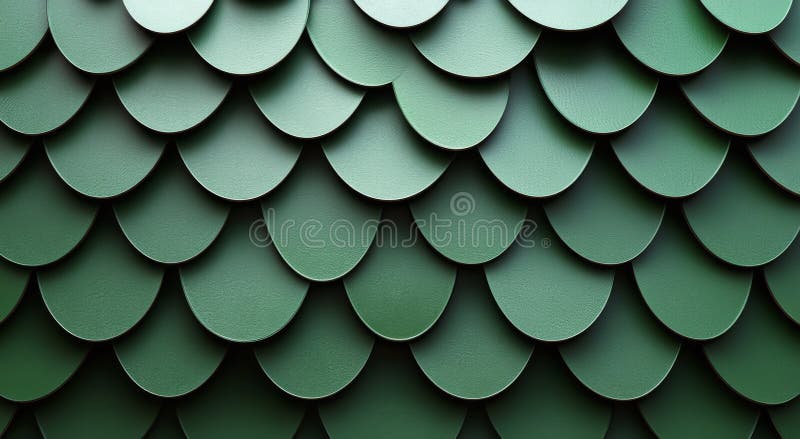 Vibrant Green Ceramic Tiles Arranged in a Unique Overlapping Pattern on ...