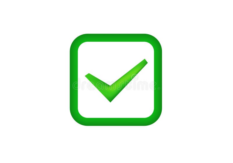 Set Green Approval Check Mark and Red Cross Icons in Circle and Square ...