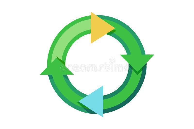 Dynamic Green Circular Arrow Cycle Icon Stock Illustration ...