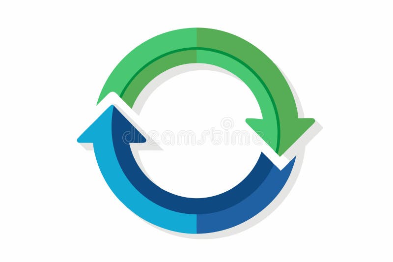 Dynamic Green Circular Arrow Cycle Icon Stock Vector - Illustration of ...
