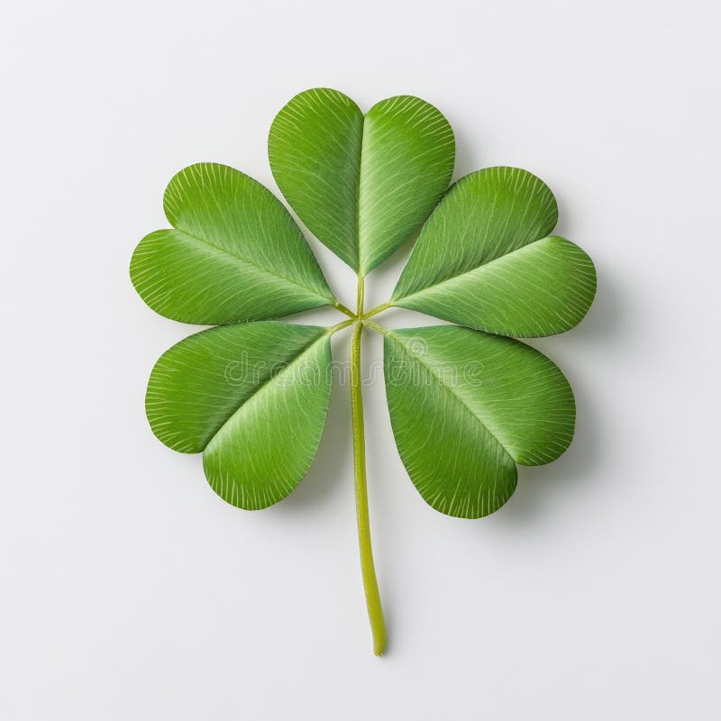 Vibrant Green Clover Leaf with Heart Shaped Leaves Stock Illustration ...