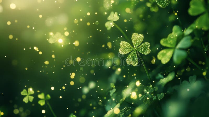 Vibrant Green Clovers Floating in a Dreamy Atmosphere during Springtime ...