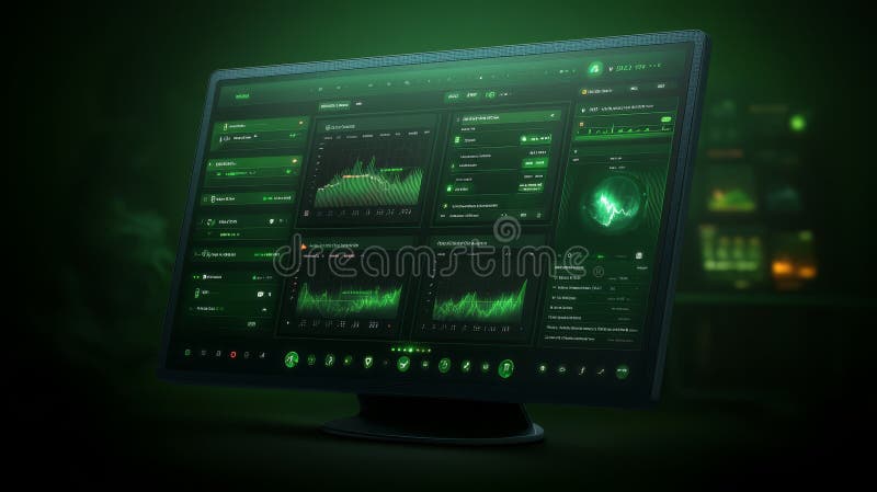Vibrant Green Computer Monitor Display Ideal for Creative Digital ...