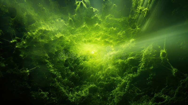 Vibrant Green Cosmic Explosion Stock Illustration - Illustration of ...