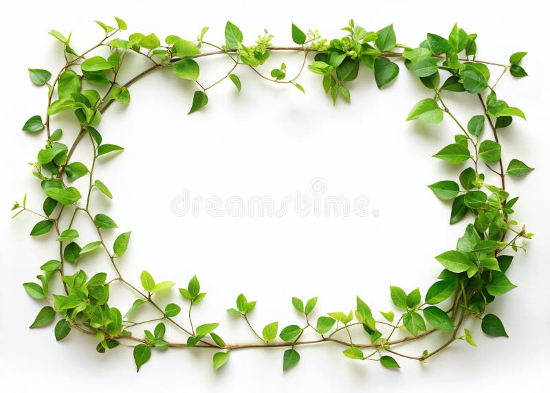 Vibrant Green Creeper Plant Border Frame a Lush Textural Design Element ...