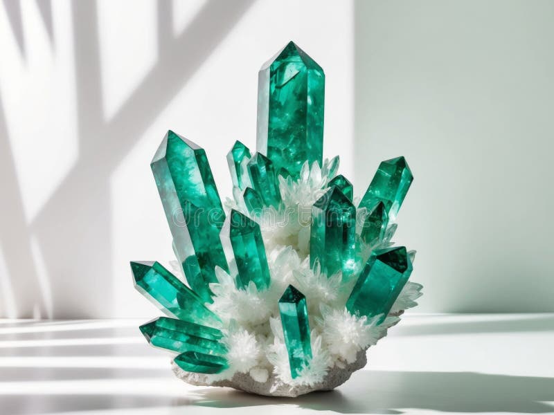 Vibrant Green Crystals Beautiful Natural Formation. Stock Illustration ...