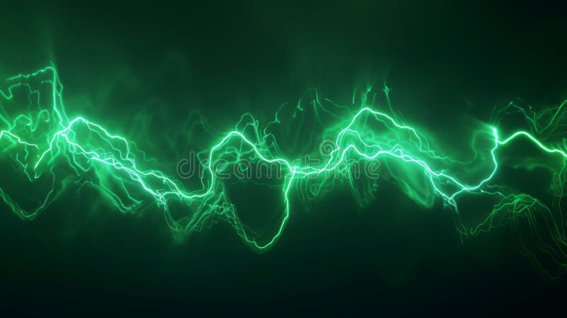 Vibrant Green Electric Current in Abstract Composition Stock Photo ...