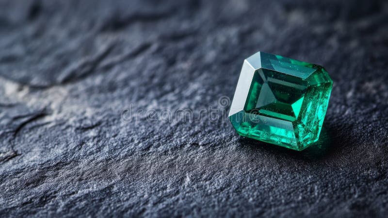 A Vibrant Green Emerald Gemstone is Shown in Close Proximity Resting on ...
