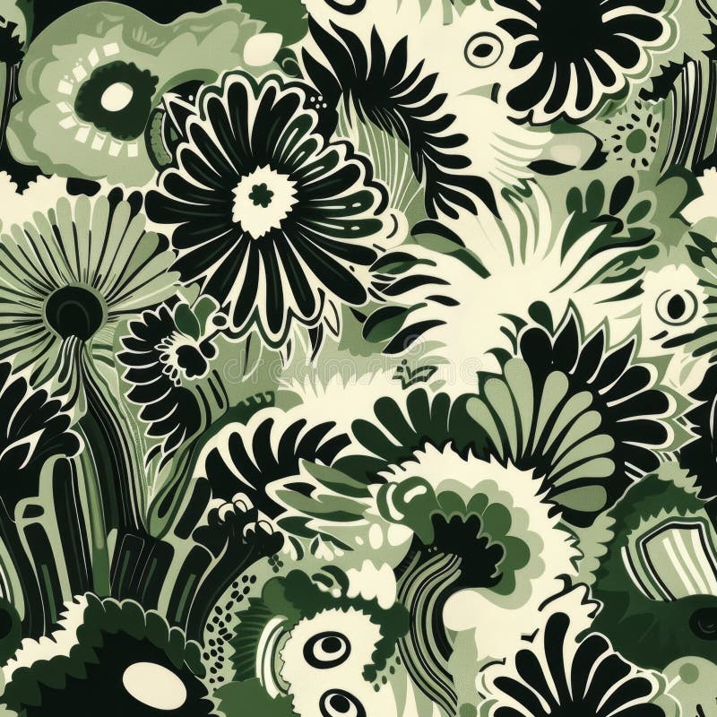 Vibrant Green Floral Pattern Background for Springtime Themes Stock ...