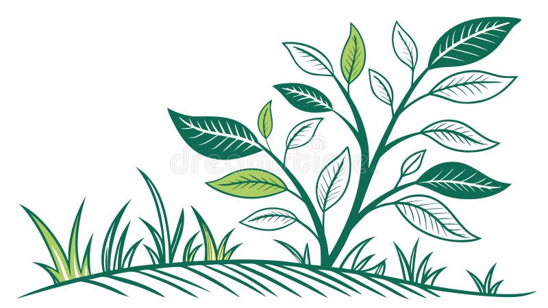 Vibrant Green Foliage and Lush Grass Vector Border, Vector Design ...