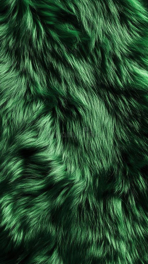 Vibrant Green Fur Texture Close-up with Flowing Patterns. Nature ...