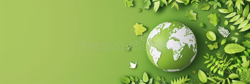 Vibrant Green Globe Representing Ecological Balance and Environmental ...