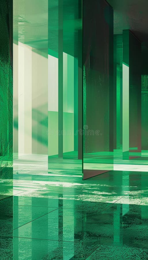 Vibrant Green Gradient a Realistic Illustration of Light and Texture on ...