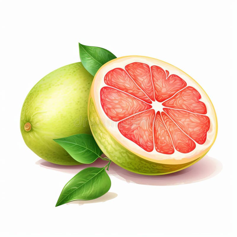 Vibrant Green Grapefruit Sliced on White Isolated Background Stock ...