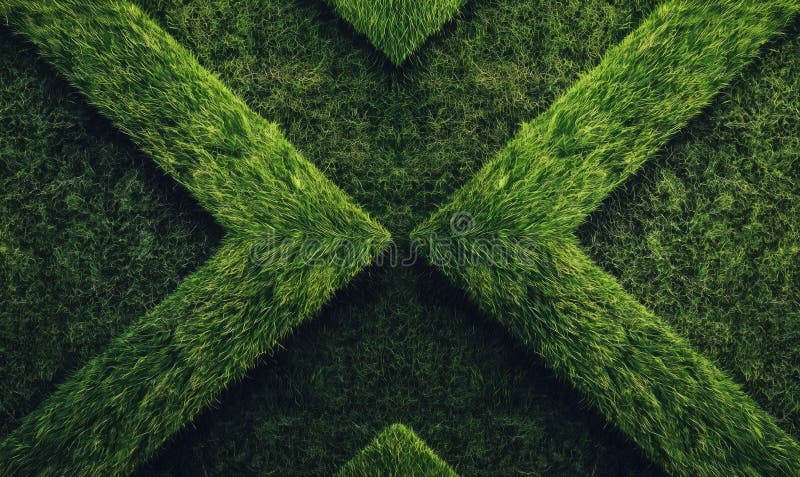 Vibrant Green Grass Patterns Forming Geometric Shapes and Textures in ...
