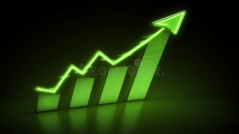 Green Growth Chart Illustrating Upward Trends in Business Performance ...