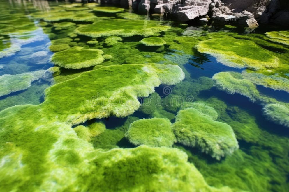 Vibrant Green Hot Spring Algae Stock Image - Image of activity, science ...