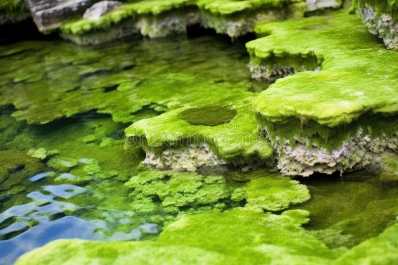 Vibrant Green Hot Spring Algae Stock Photo - Image of spring ...