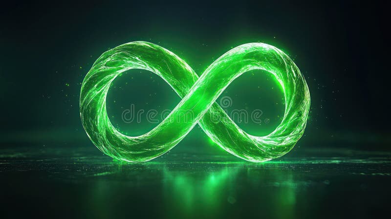 Vibrant Green Infinity Symbol Representing Endless Possibilities and ...