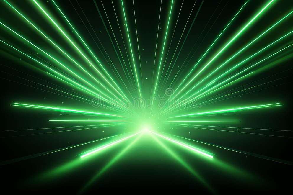 Vibrant Green Lasers Create a Mesmerizing Light Display in a Darkened ...