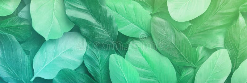 Vibrant Green Leaves Pattern with Textured Surfaces and Soft Gradients ...