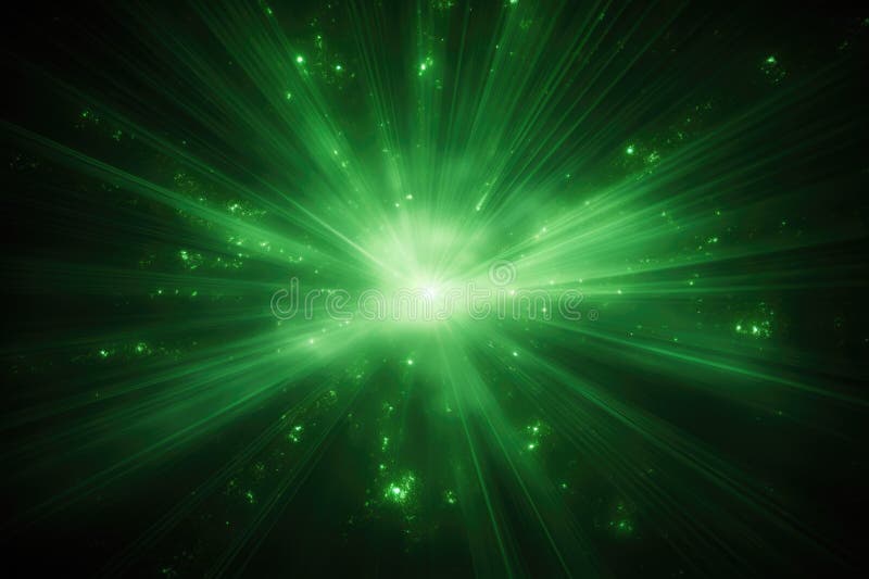 Vibrant Green Light Explosion Abstract Background Stock Illustration ...