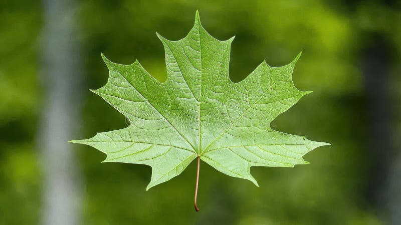 Vibrant Green Maple Leaf a Study in Veins and Texture Against Natural ...