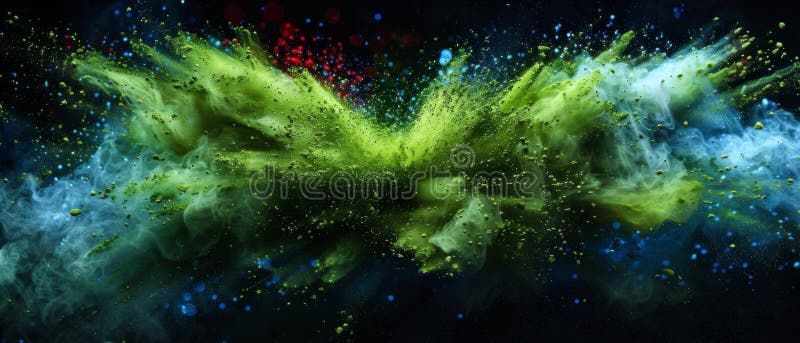 Vibrant Green Matcha Powder Explosion Background Stock Illustration ...