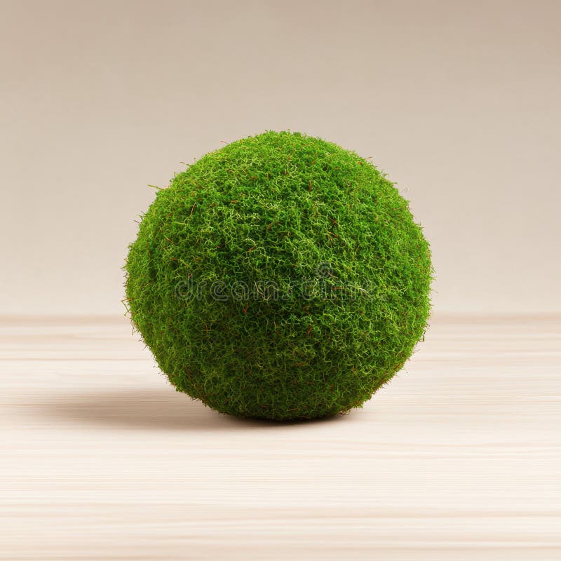 Vibrant Green Moss Ball with Rich Texture and Round Shape Stock ...