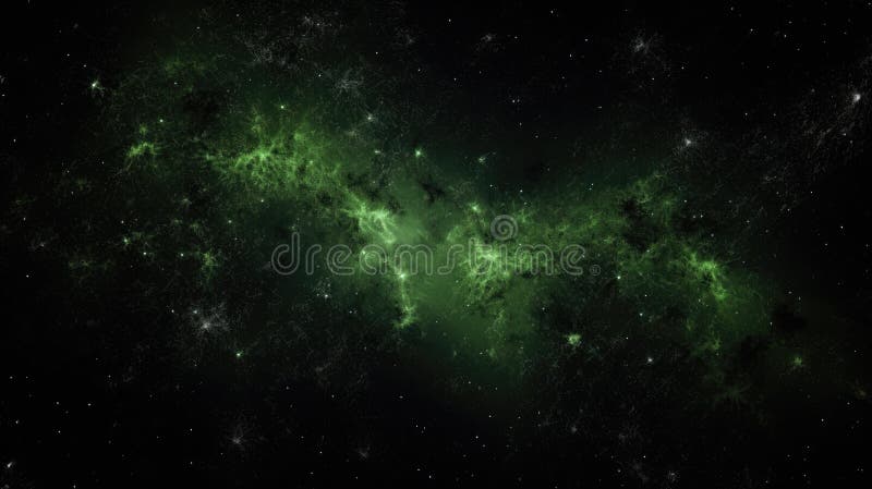 Vibrant Green Nebula Galaxy. a Dynamic and Vibrant Green Nebula Forms a ...