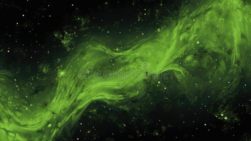 Vibrant Green Nebula Galaxy. a Dynamic and Vibrant Green Nebula Forms a ...