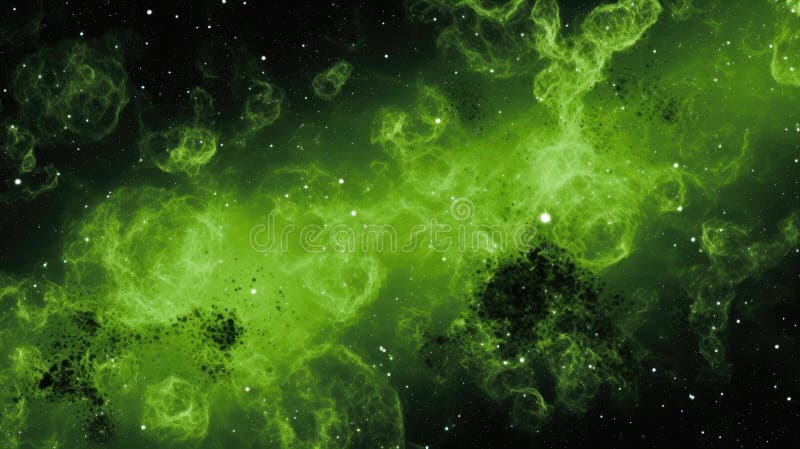 Vibrant Green Nebula Galaxy. a Dynamic and Vibrant Green Nebula Forms a ...