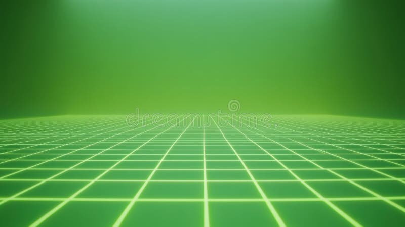 Vibrant Green Neon Grid Virtual Reality Background Stock Image - Image ...