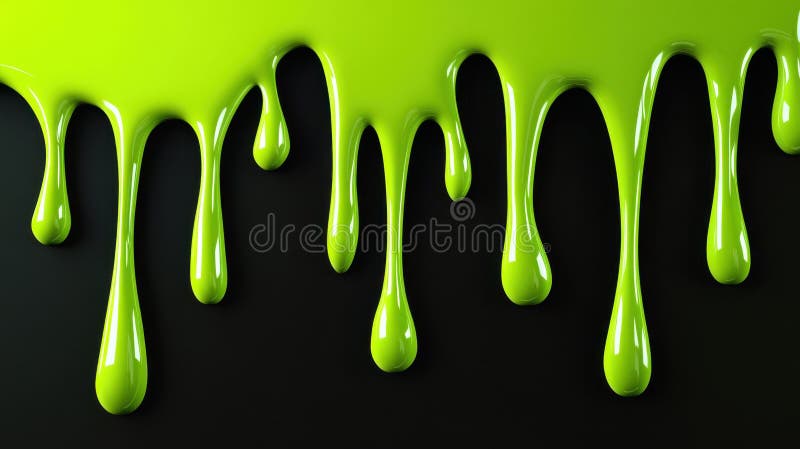 Vibrant Green Paint Dripping on Glossy Surface Stock Photo - Image of ...