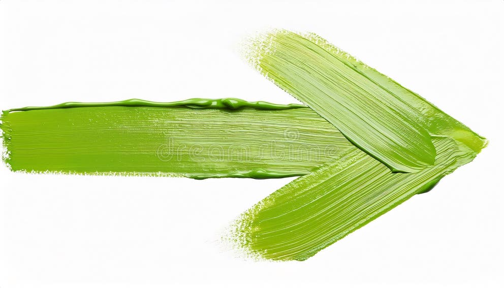 Vibrant Green Paint Forms an Arrow Pointing Right, Symbolizing ...